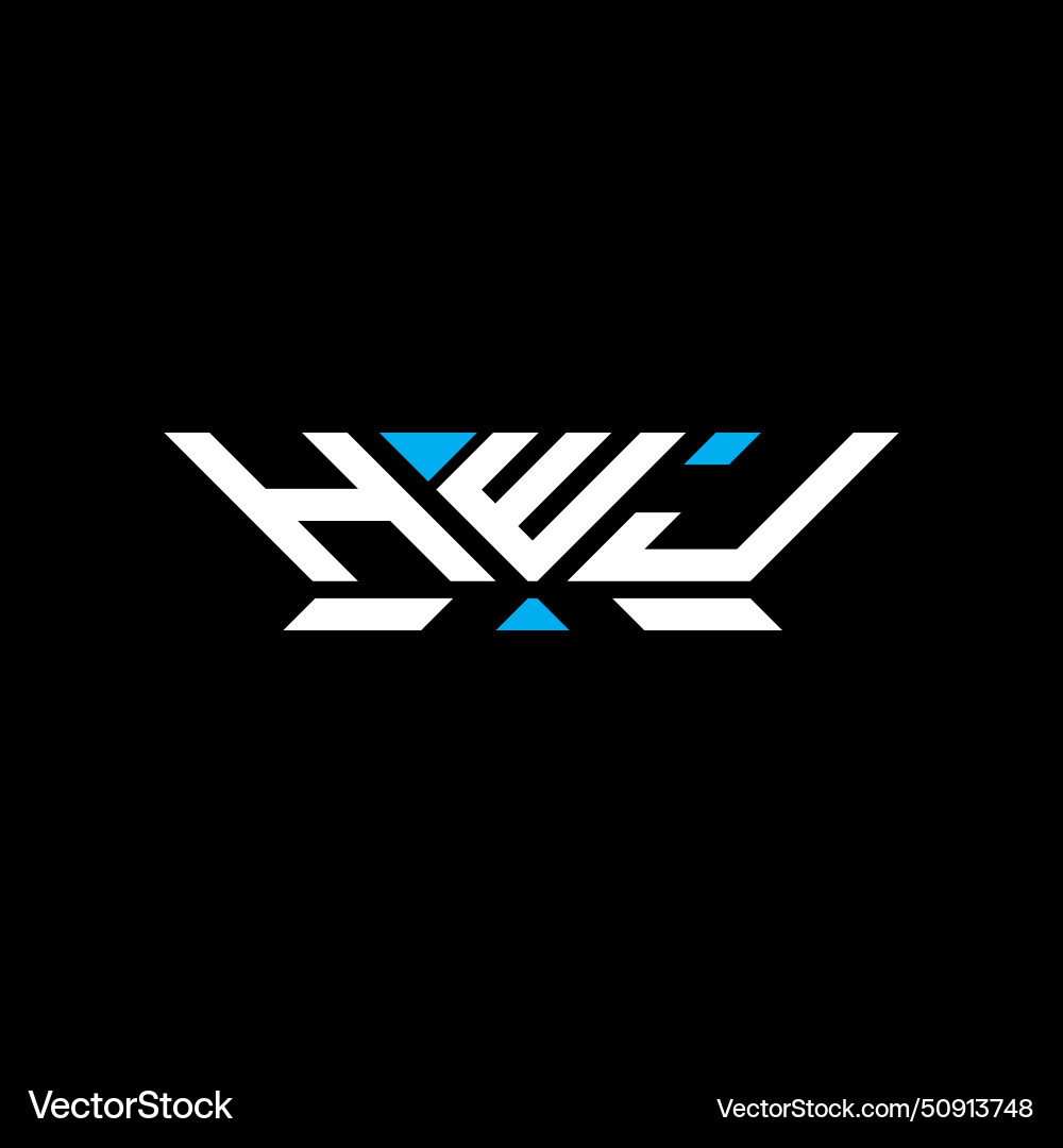 Hwj letter logo design simple and modern Vector Image