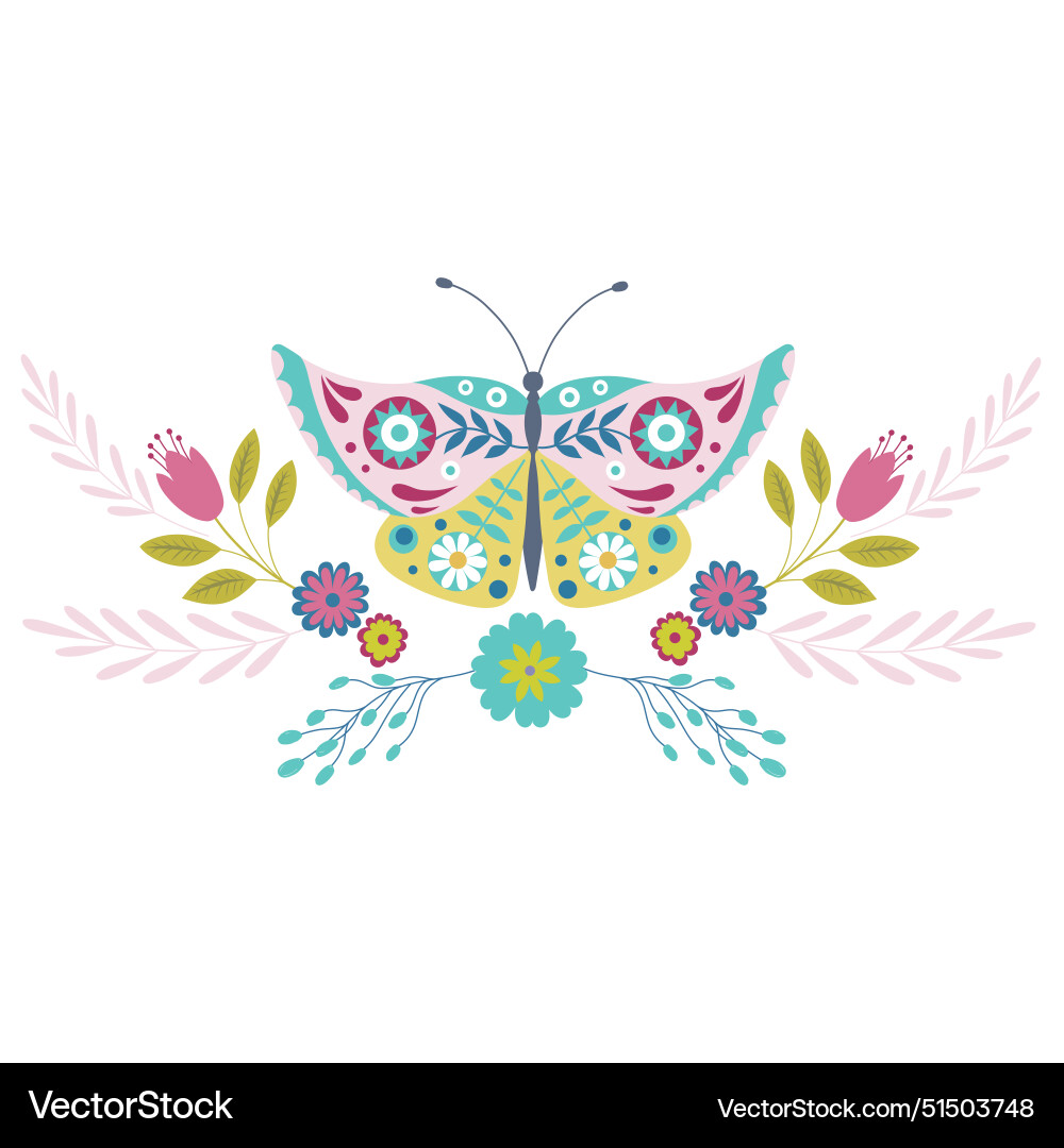 Label with butterfly Royalty Free Vector Image