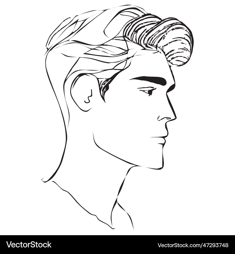 Man face line art style minimal poster Royalty Free Vector