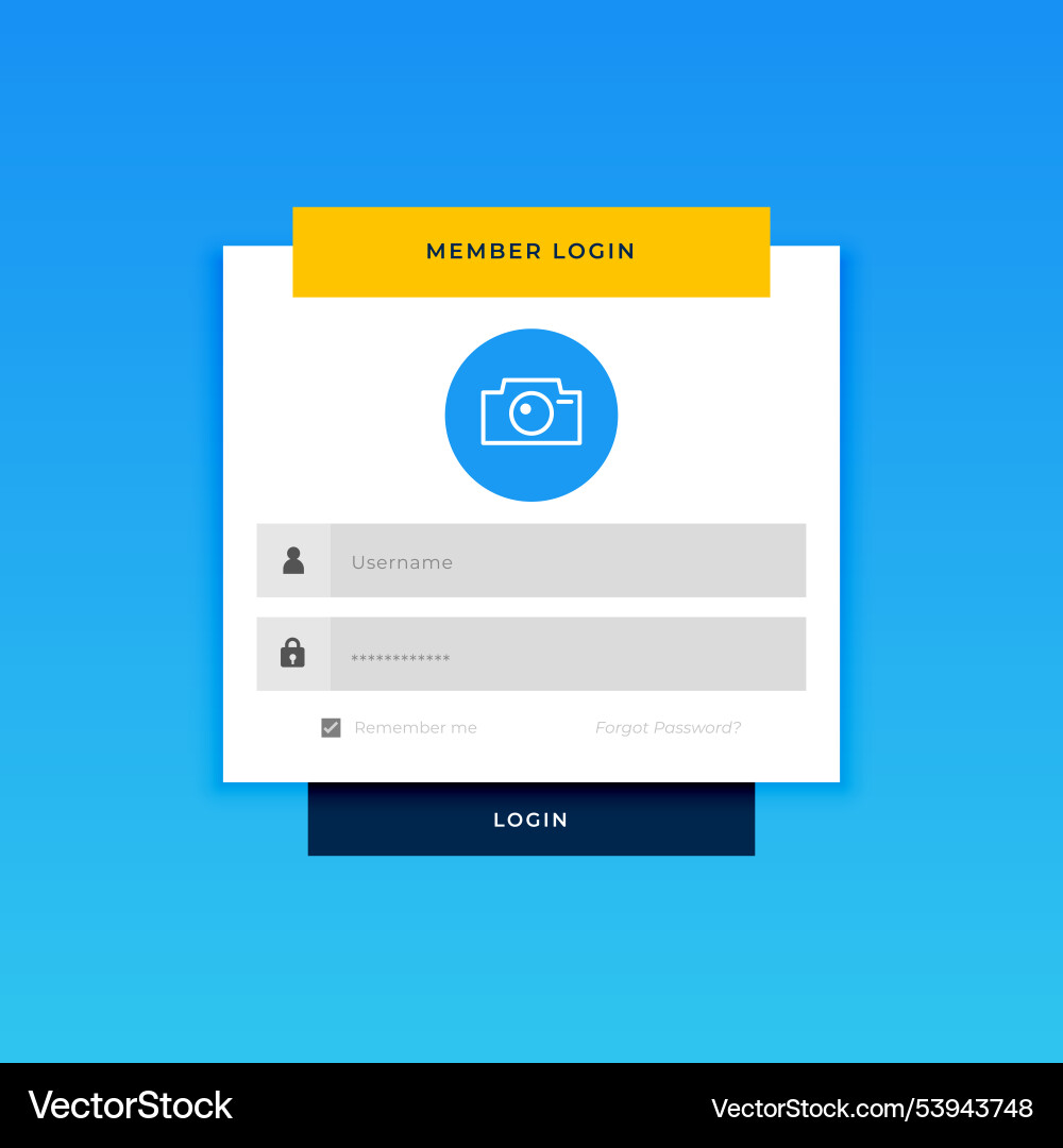 Modern login page theme template for social Vector Image