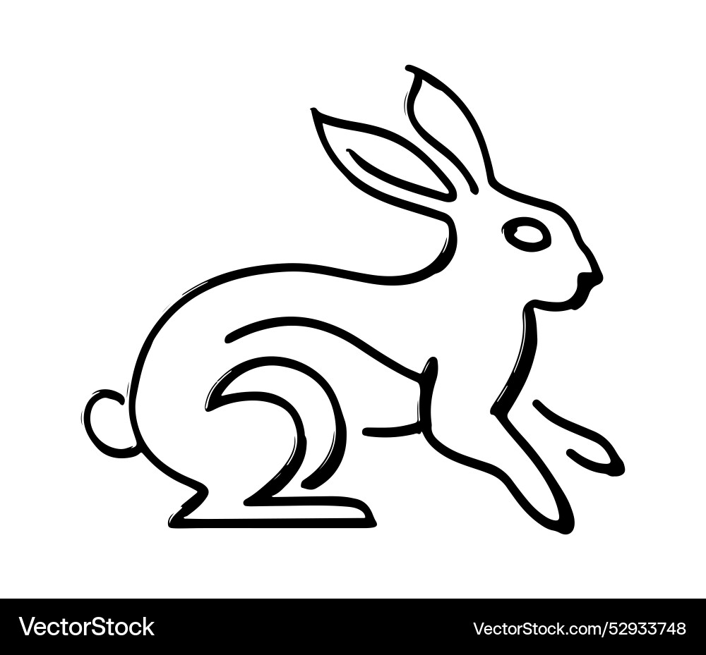 Outline of a rabbit Royalty Free Vector Image - VectorStock
