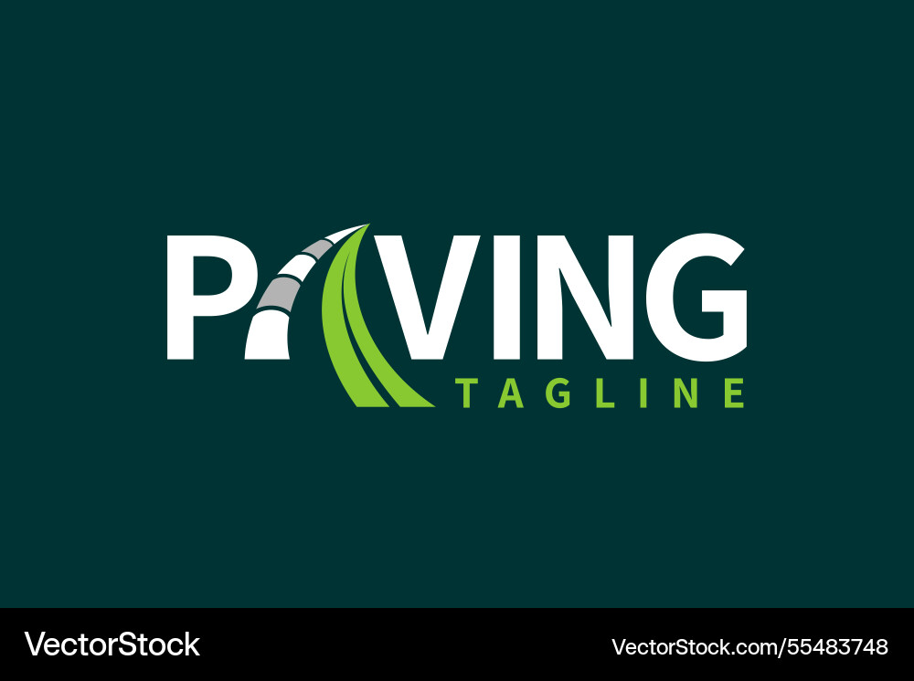 Paving logo landscaping with lettering Royalty Free Vector