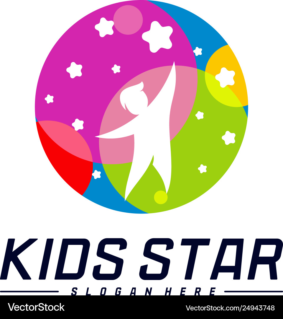 Reaching stars logo design template dream star Vector Image