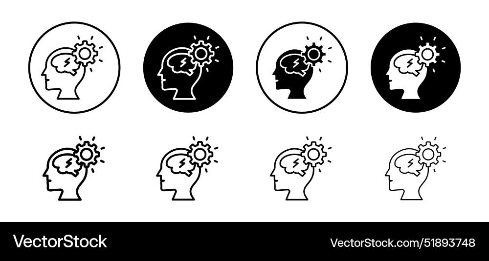 Realization icon set collection Royalty Free Vector Image