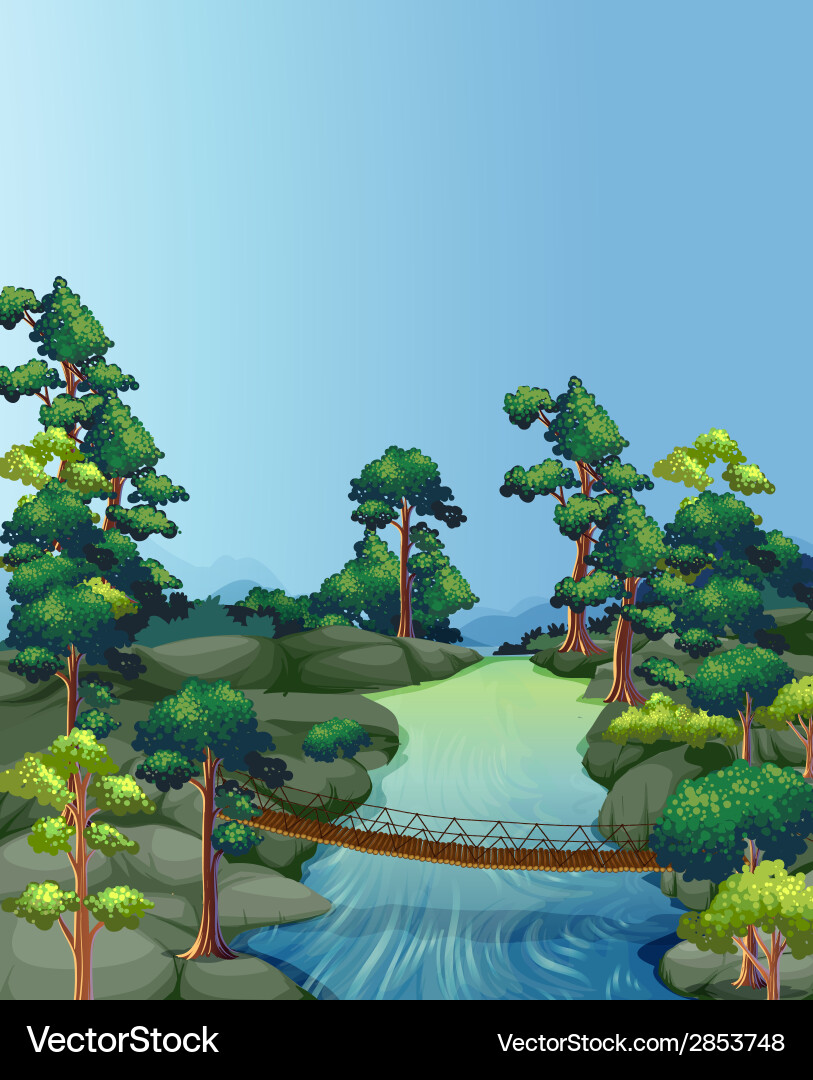 River scene Royalty Free Vector Image - VectorStock