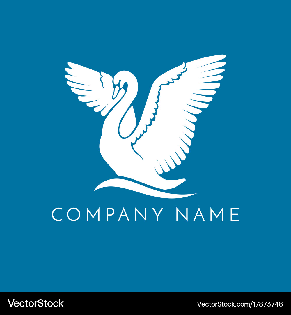 Swan logo sign emblem-15 Royalty Free Vector Image