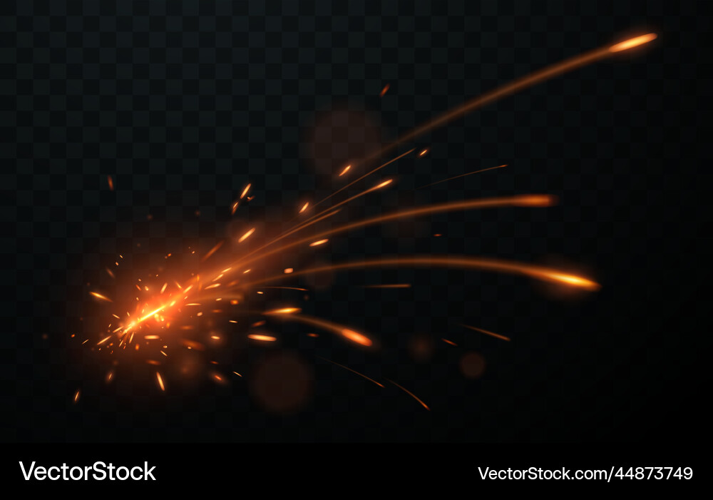Big spark effect on transparent background Vector Image