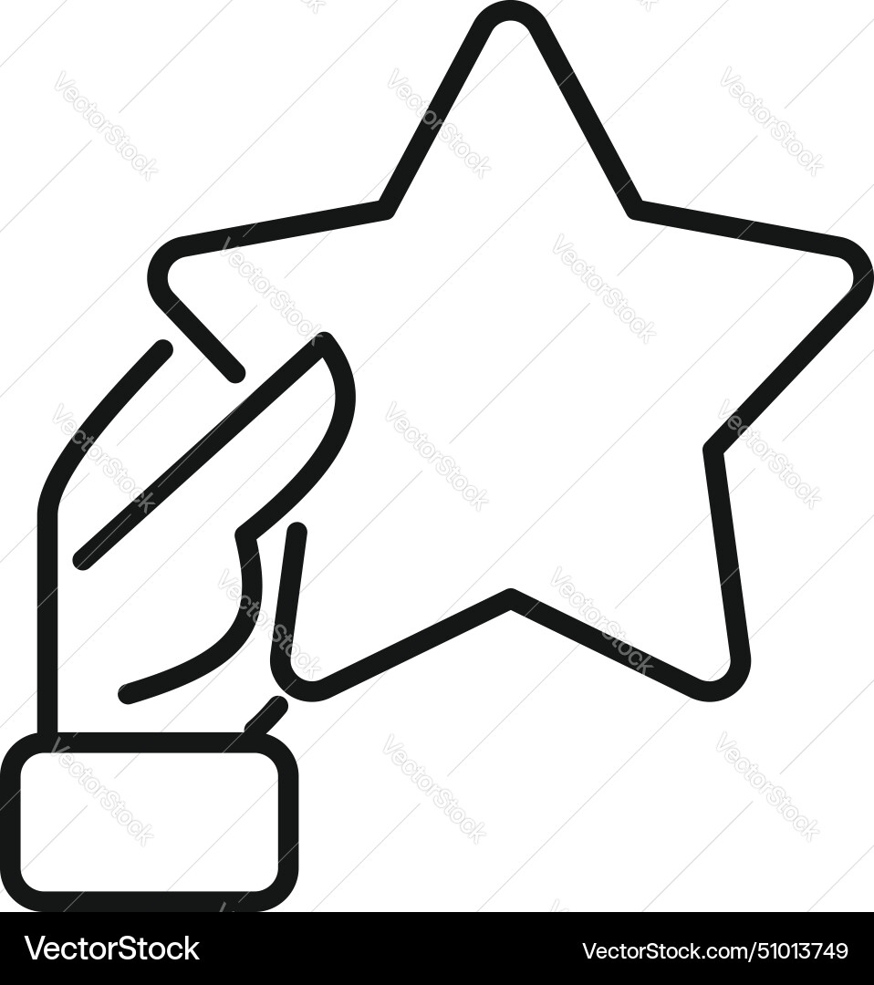 Hand take star icon outline leader Royalty Free Vector Image