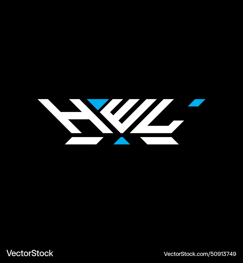 Hwl letter logo design simple and modern Vector Image