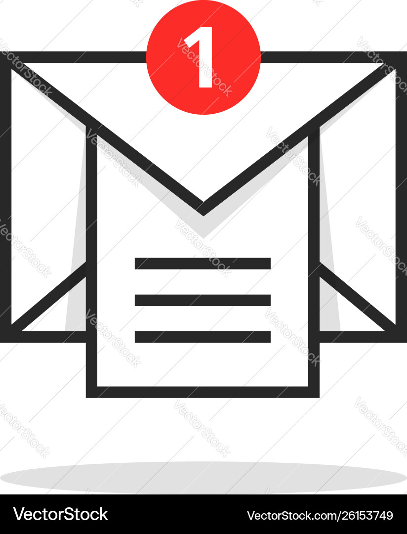 Linear email like inbox notice logo Royalty Free Vector