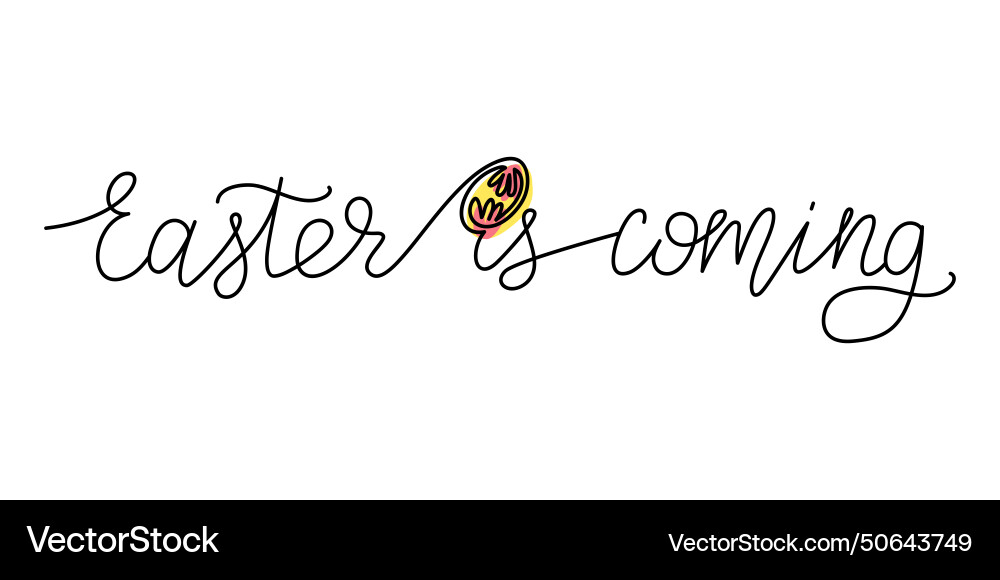 Monoline hand drawn easter lettering with egg Vector Image
