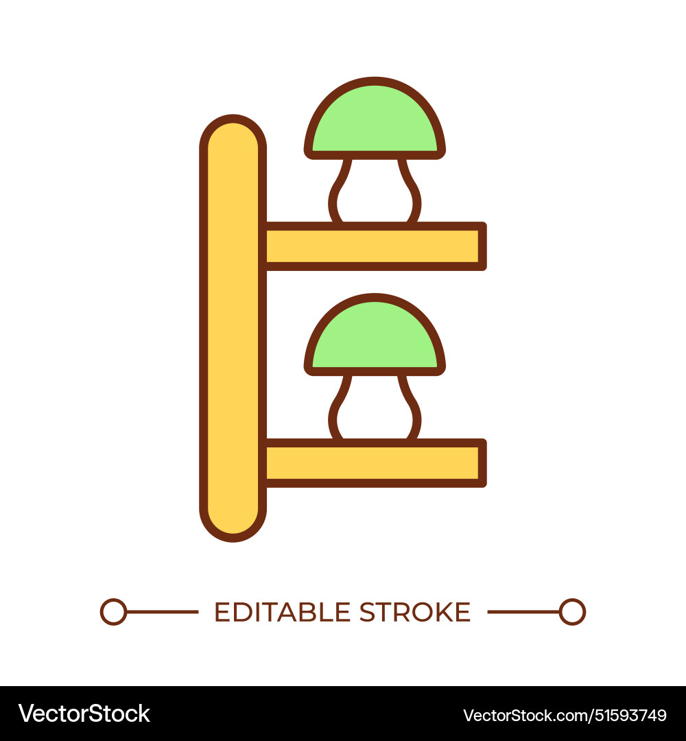 Mushroom vertical farming rgb color icon Vector Image