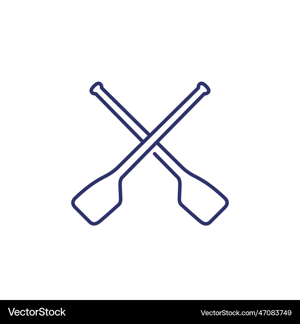 Oars rowing line icon on white Royalty Free Vector Image