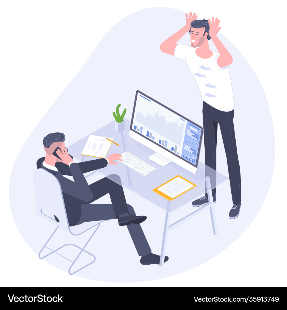 Professional work conflict Royalty Free Vector Image