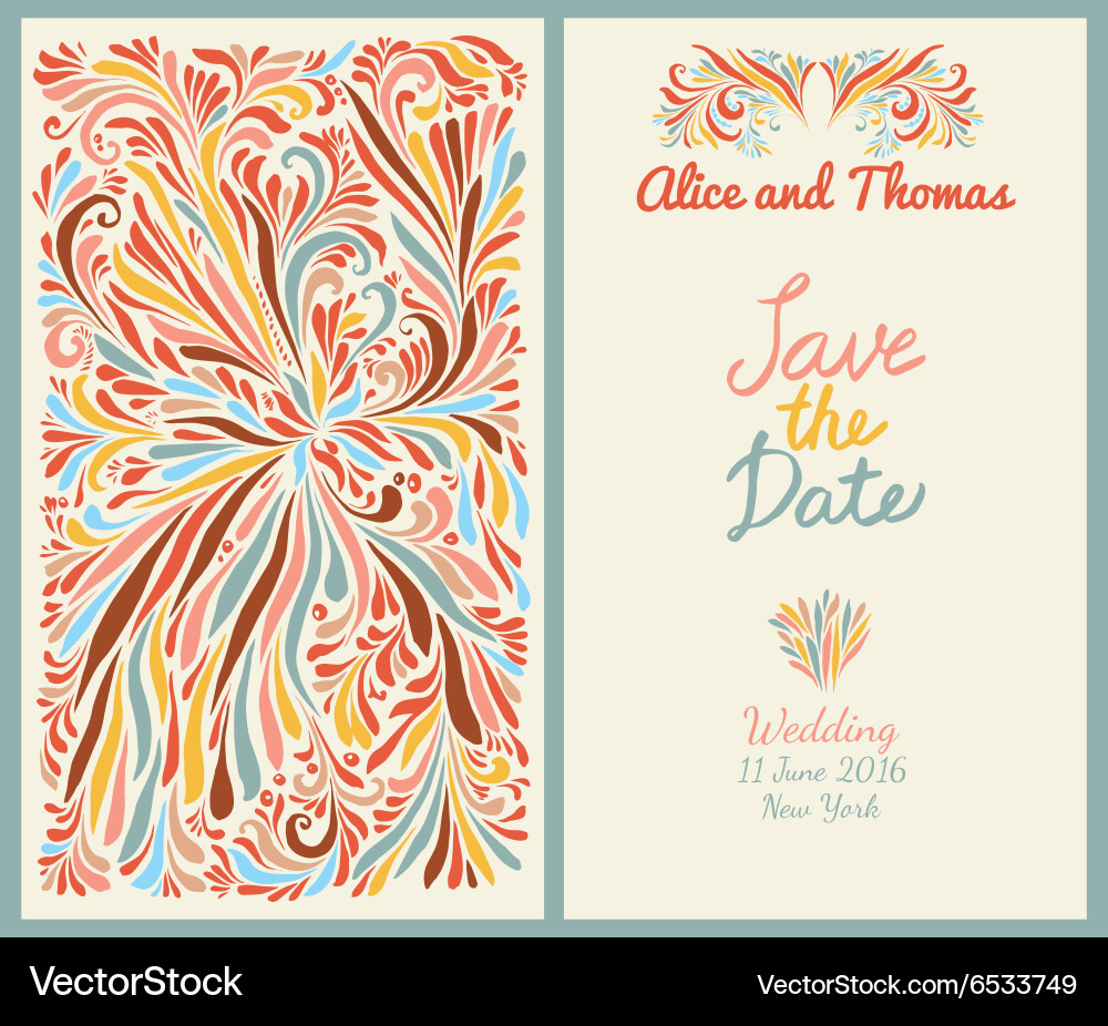 Wedding invitation template Royalty Free Vector Image