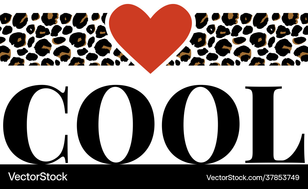 Wild cool slogan ripped off revealing leopard Vector Image