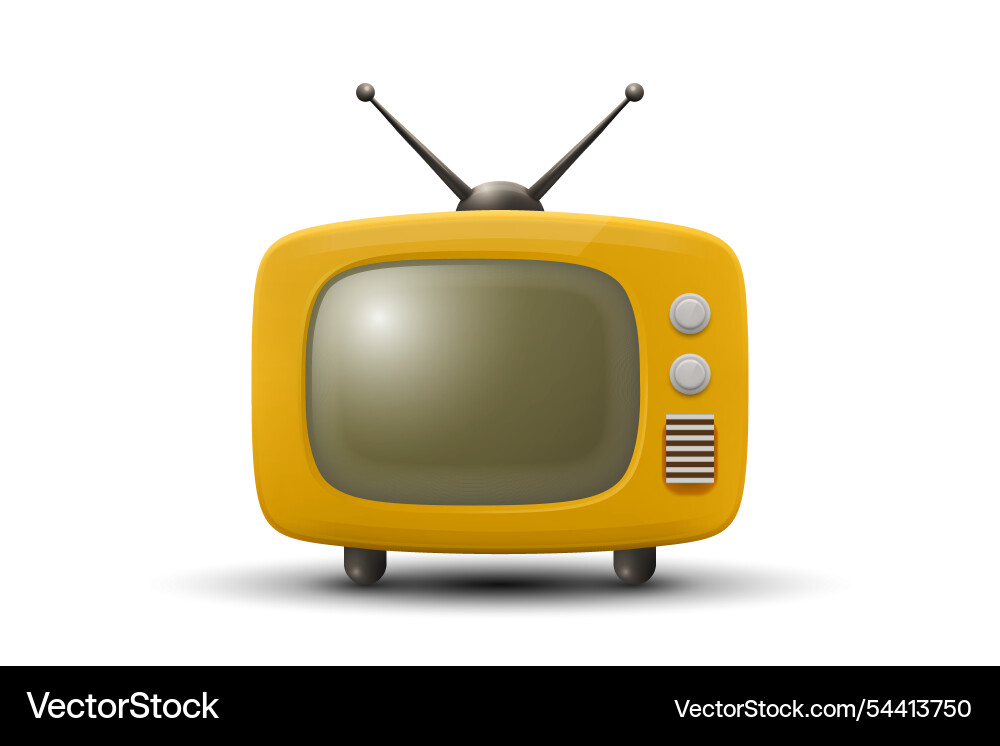 3d realistic retro tv set icon Royalty Free Vector Image