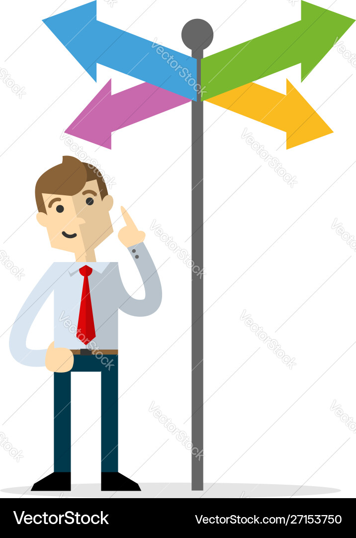 A businessman choosing right direction Royalty Free Vector