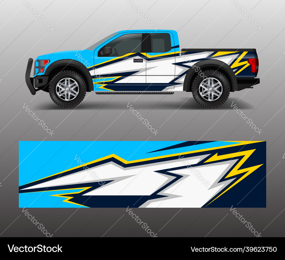 Aggressive Rally Car Wrap Royalty Free Vector Image
