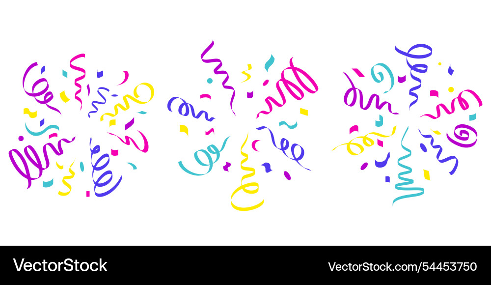 Confetti explosion radial elements Royalty Free Vector Image