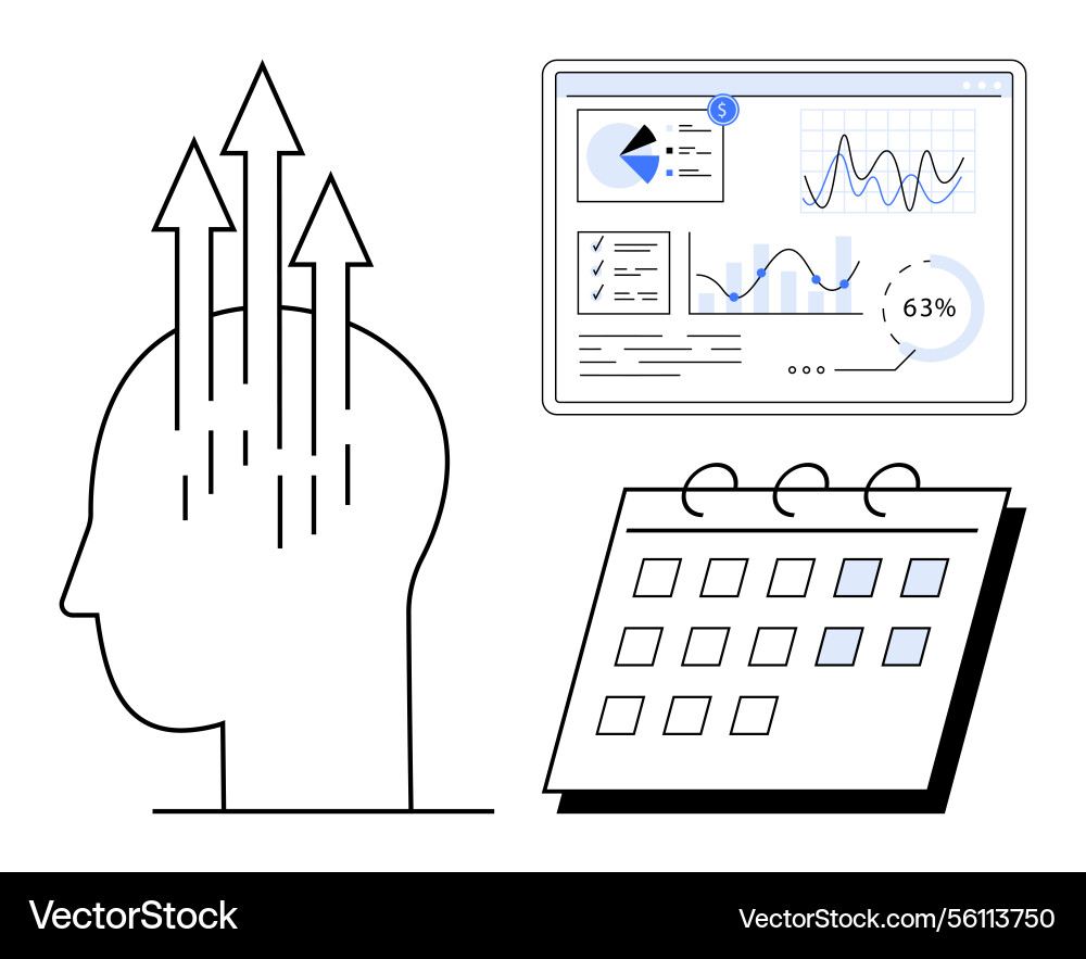 Growth mindset with data insights and strategic Vector Image