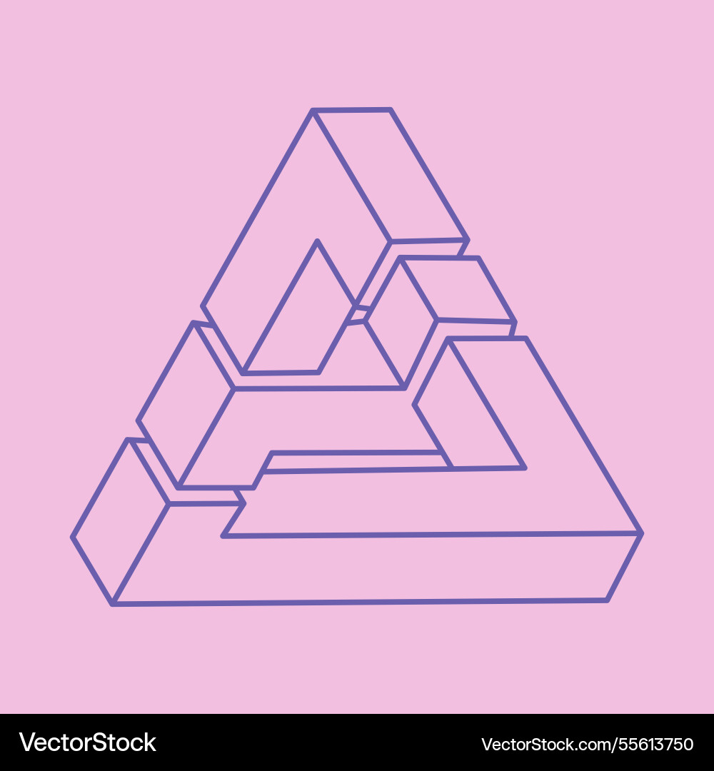 Impossible shapes optical illusion logo Royalty Free Vector