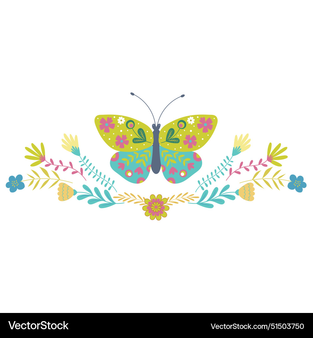 Label with butterfly Royalty Free Vector Image