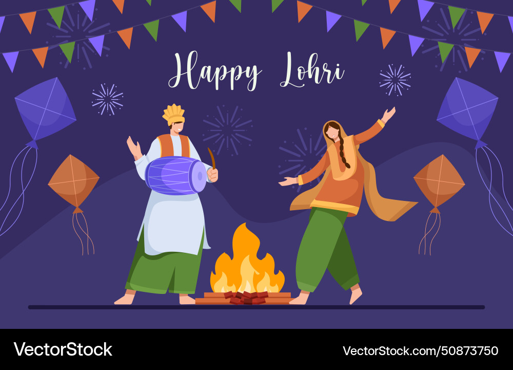 Lohri festival Royalty Free Vector Image - VectorStock