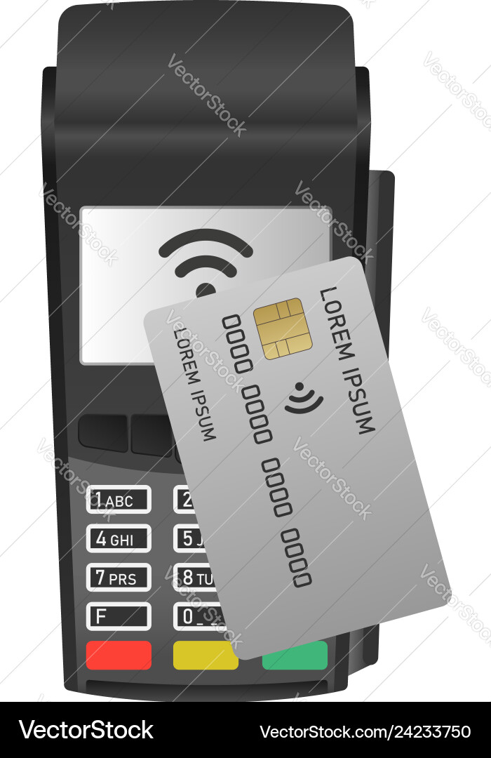 Payment machine icon realistic style Royalty Free Vector
