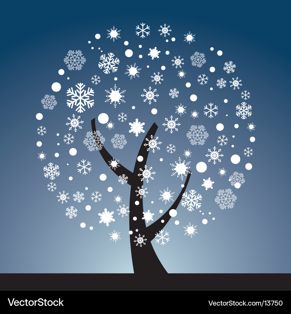 Snow tree Royalty Free Vector Image - VectorStock
