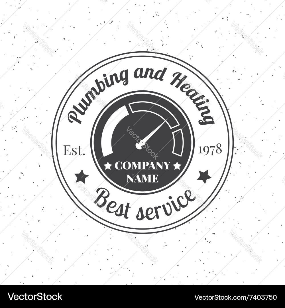 Vintage plumbing heating services logo labels Vector Image