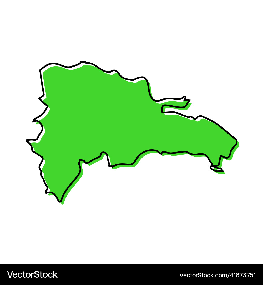 Dominican Republic Outline Map Royalty Free Vector Image