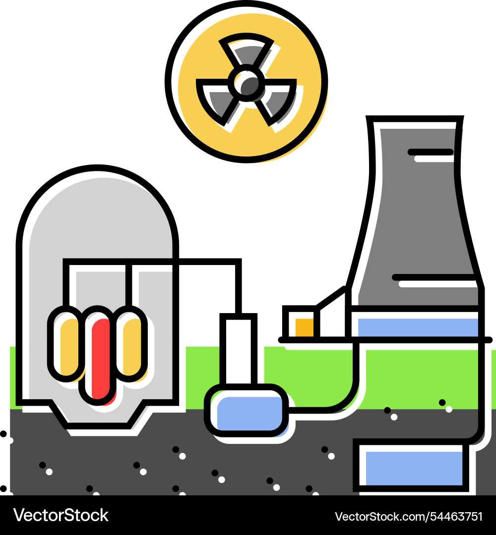 Energy education nuclear color icon Royalty Free Vector