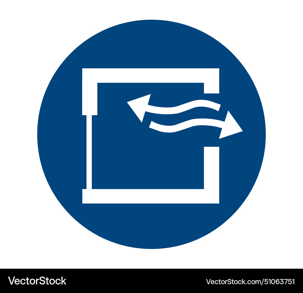 Ensure continuous ventilation symbol Royalty Free Vector