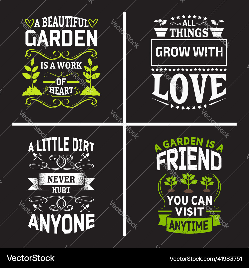 Gardening typographic slogan design Royalty Free Vector