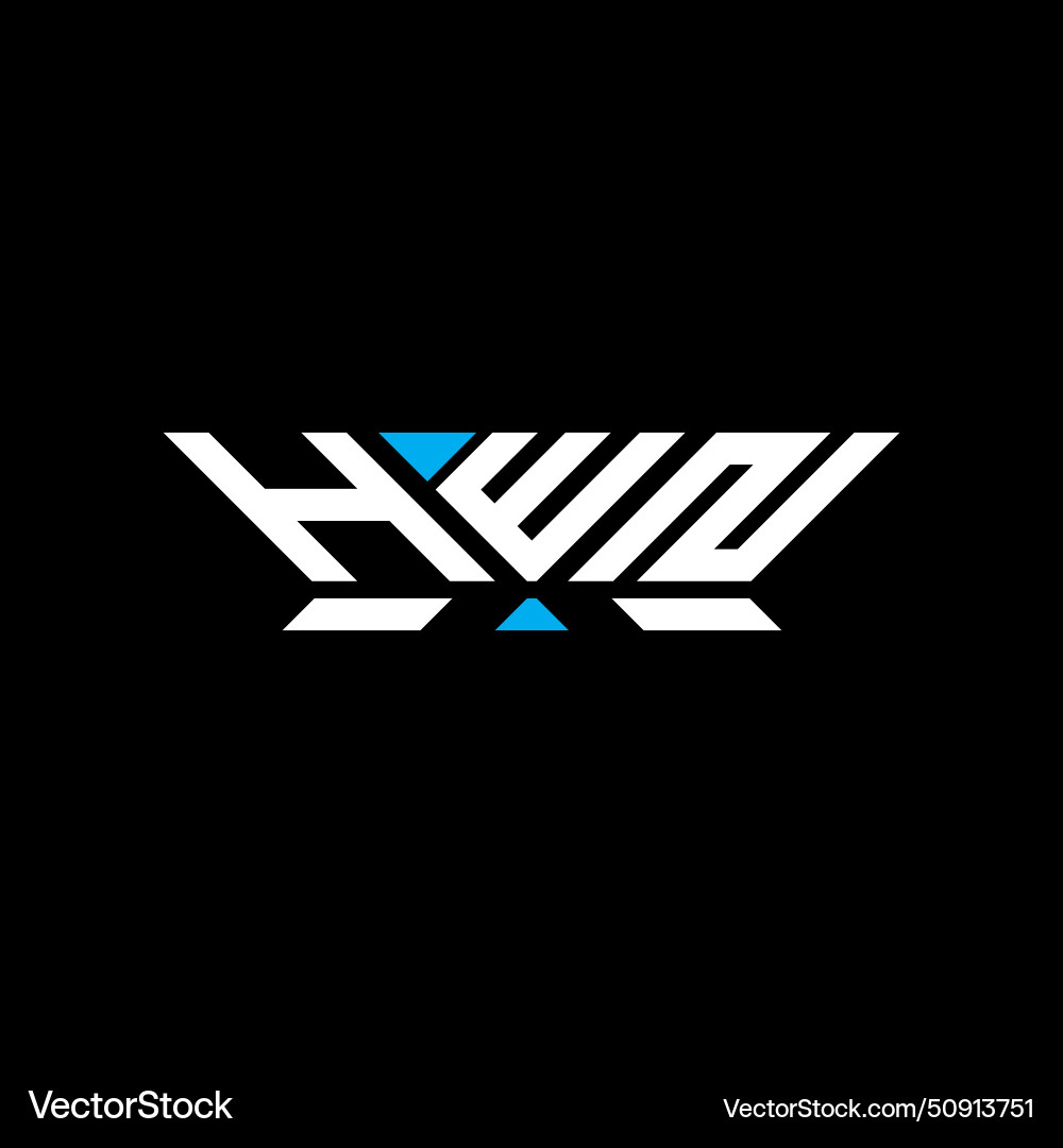 Hwn letter logo design hwn simple and modern logo Vector Image
