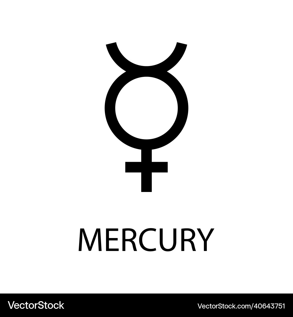 Mercury icon planet symbol black sign Royalty Free Vector