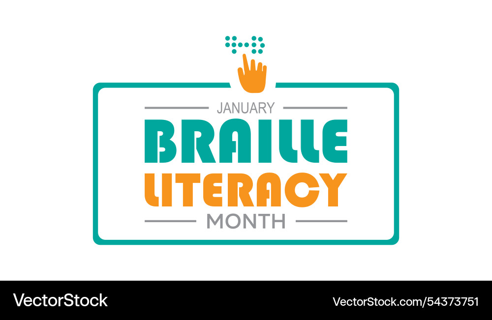 National braille literacy month Royalty Free Vector Image