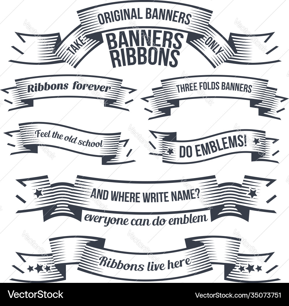 Old school ribbons Royalty Free Vector Image - VectorStock