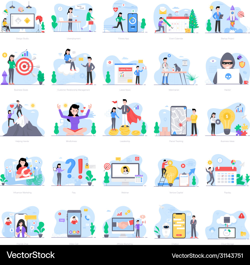 People creative flat pack Royalty Free Vector Image