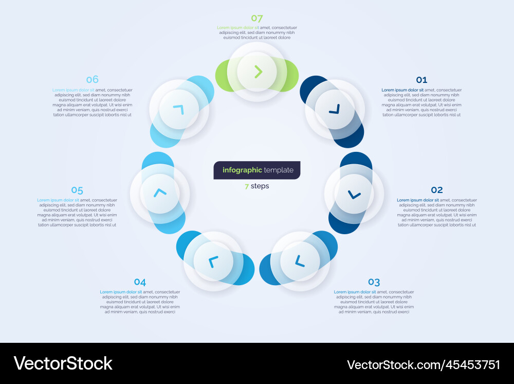 Seven Circle Infographic Templates Royalty Free Vector Image