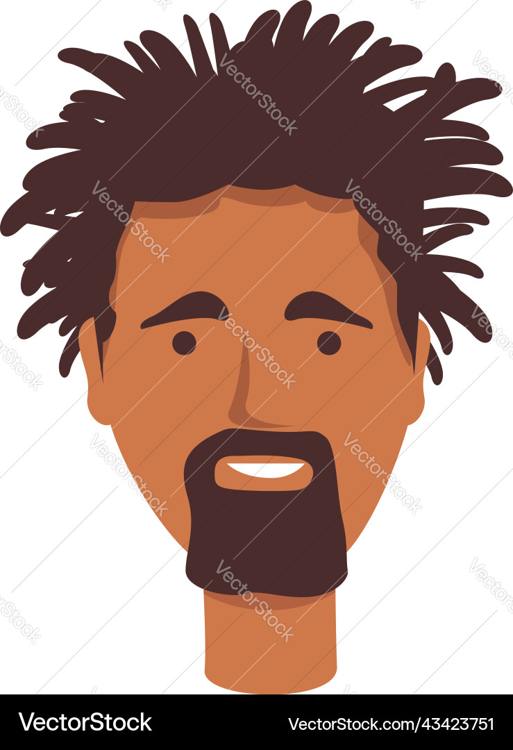 Young rasta icon cartoon african man Royalty Free Vector