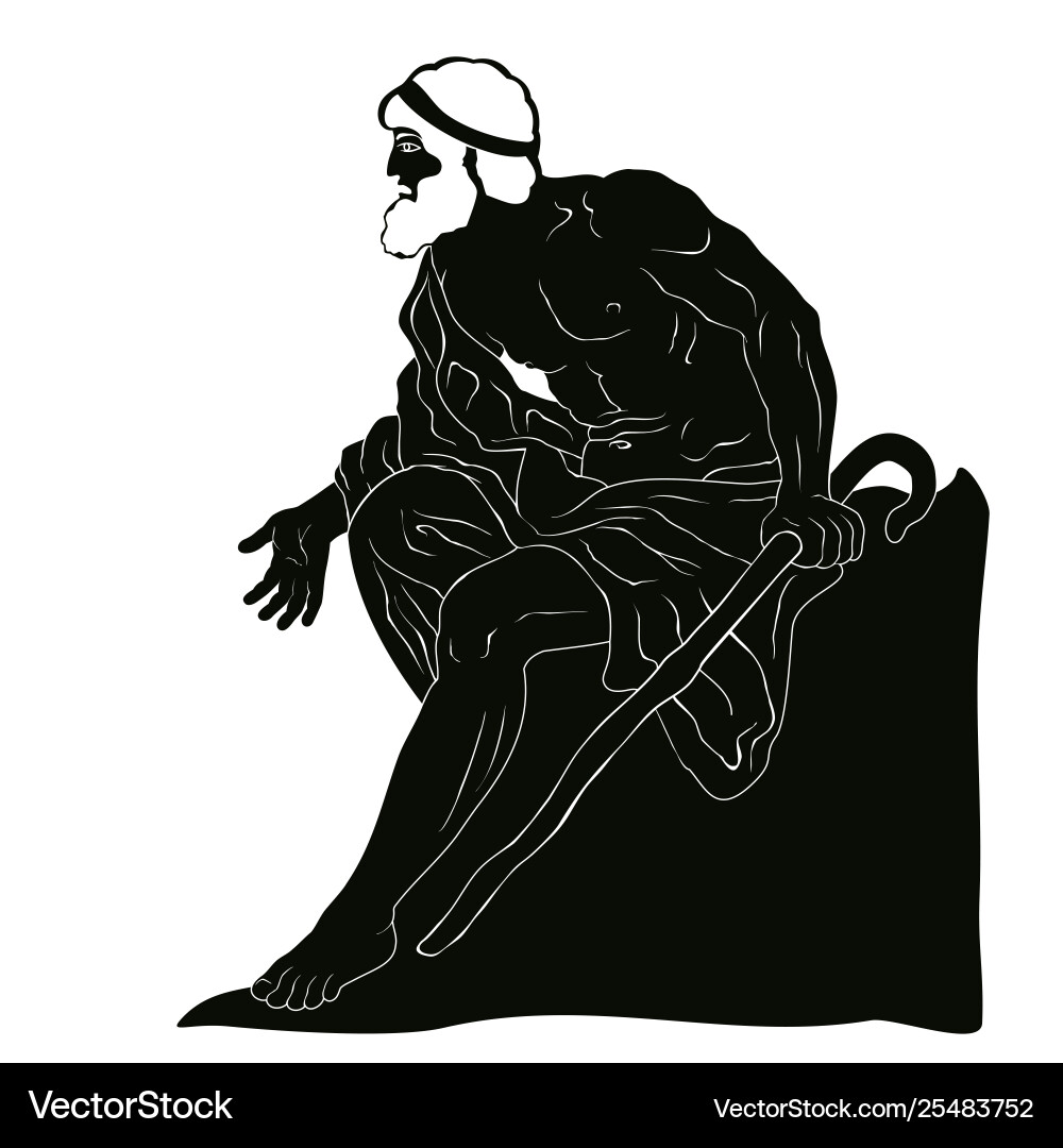 Ancient greek old man Royalty Free Vector Image