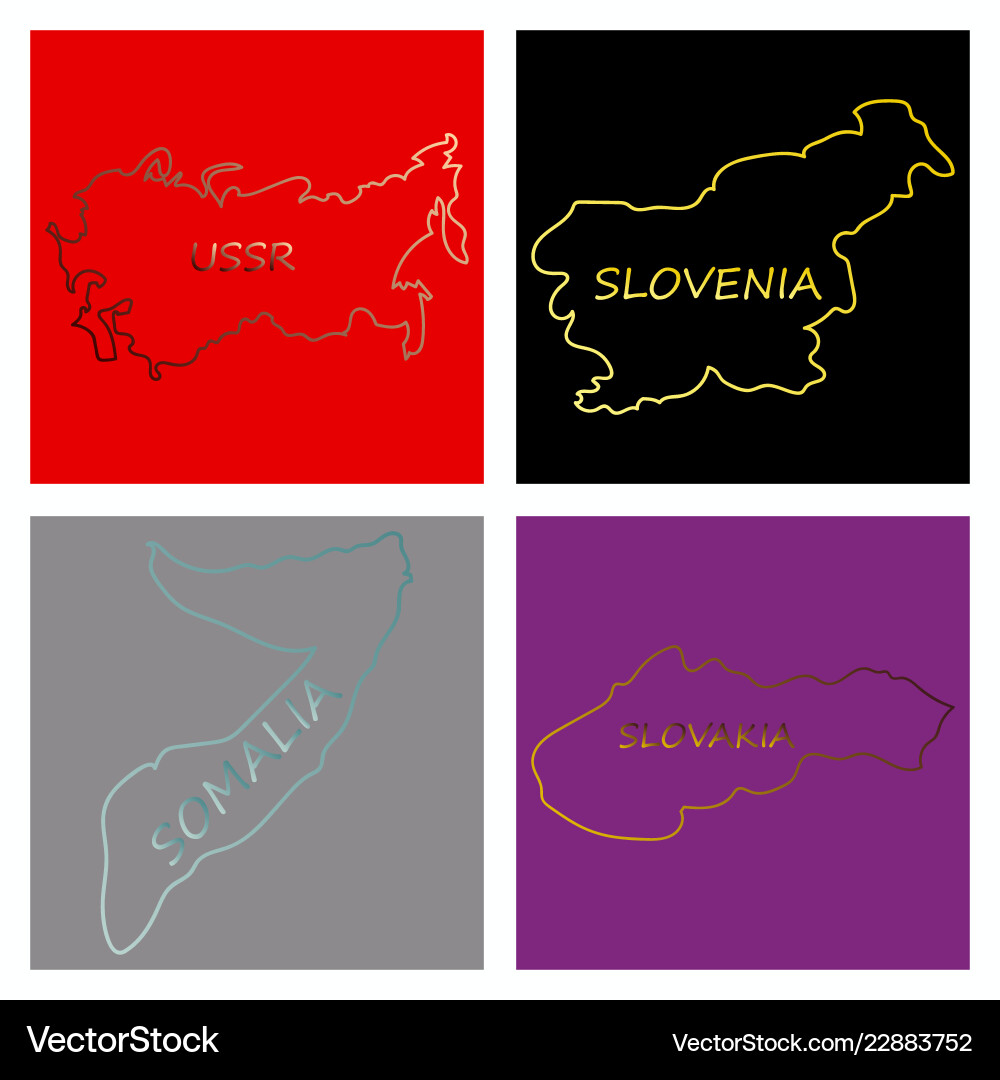 Colorful World Map with Country Borders Royalty Free Vector