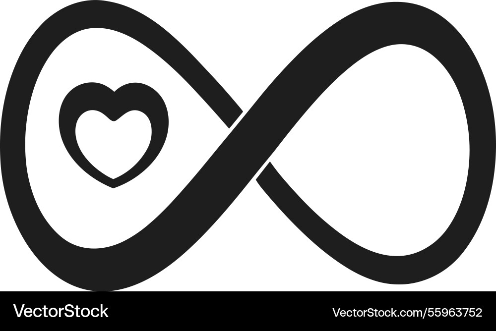 Infinity symbol with heart eternal love Royalty Free Vector