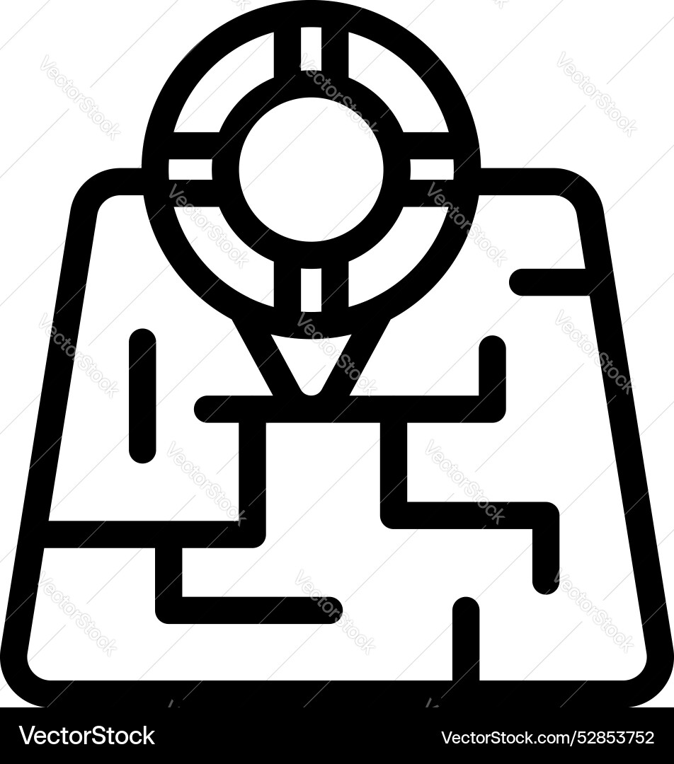 Location pin pointing safe place on map icon Vector Image
