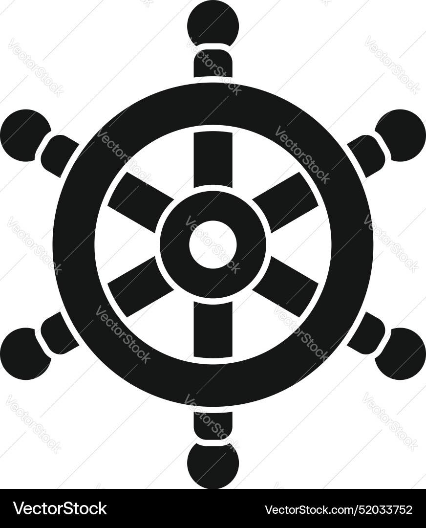 Ship steering wheel controlling boat direction Vector Image