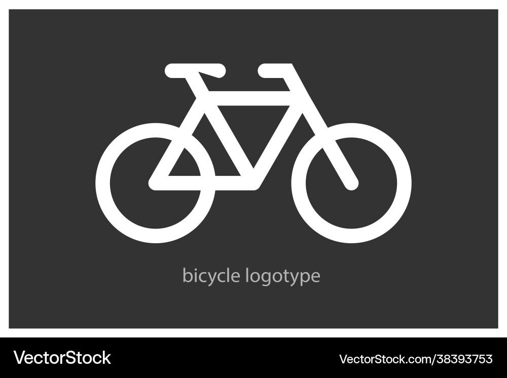 Bicycle Logo - White on Dark Royalty Free Vector Image