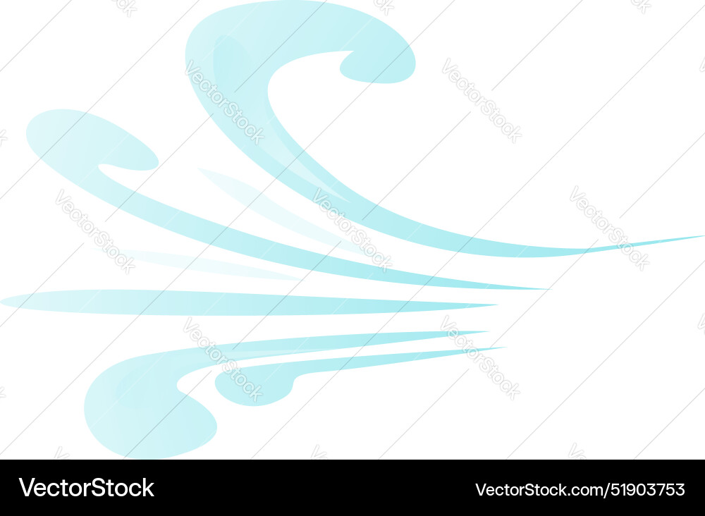 Blue wind swirling gracefully on white background Vector Image