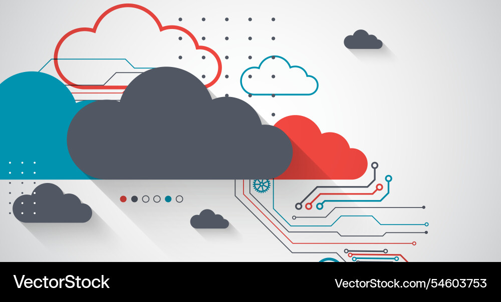 Cloud storage technology integrated digital web Vector Image